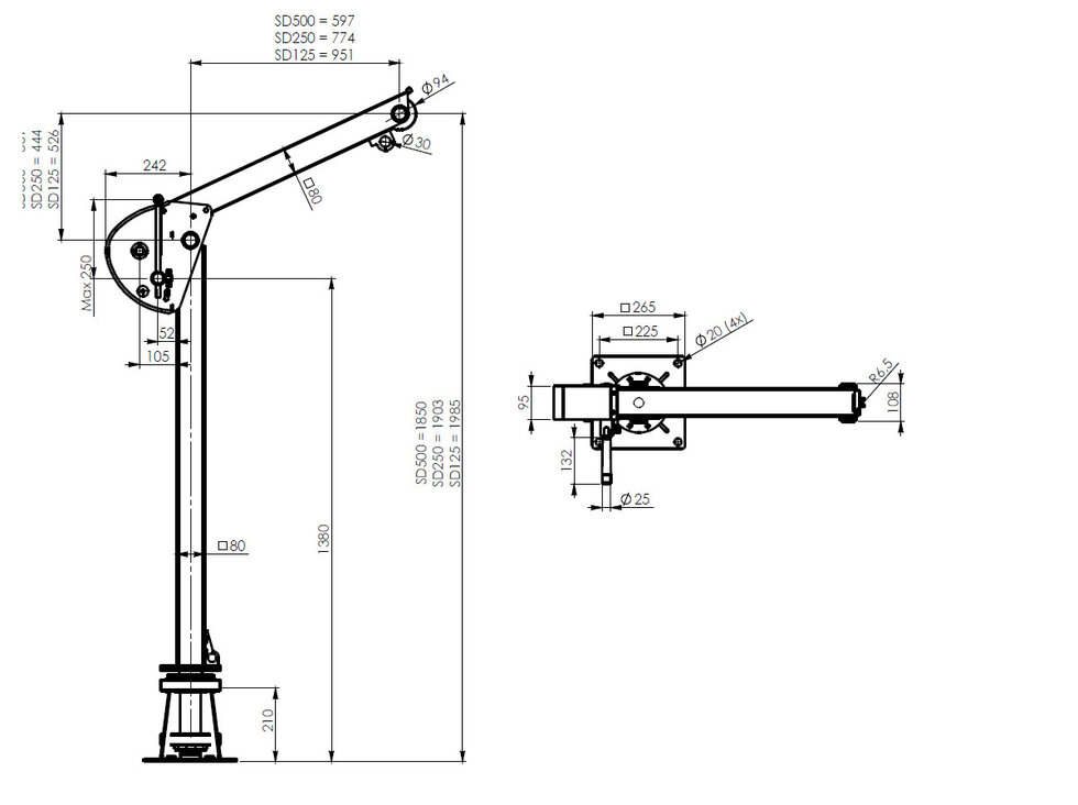 Portable swivel davit for lifting | Certex Australia